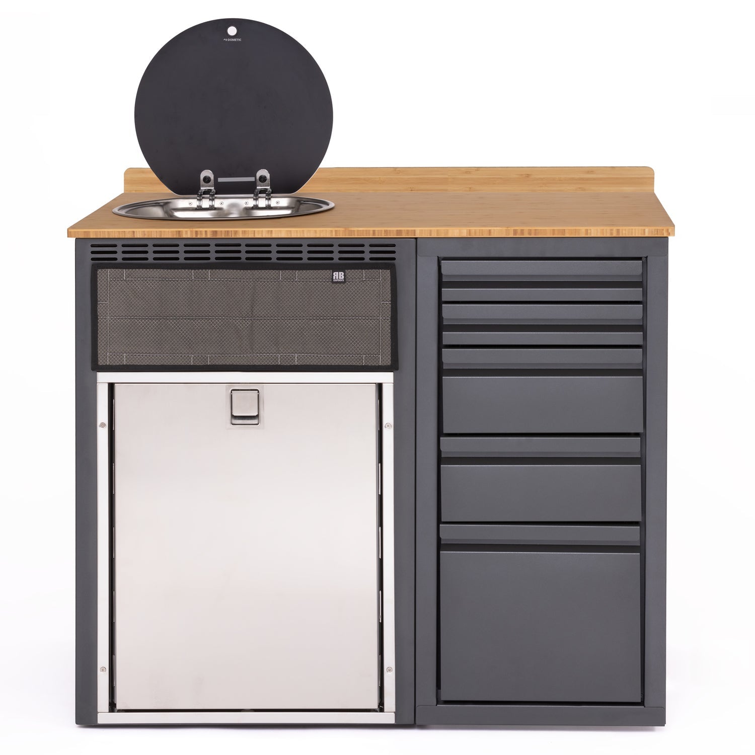 42in Galley - Isotherm 85 Fridge Base Cabinet - Drawer System – RackUp+Go