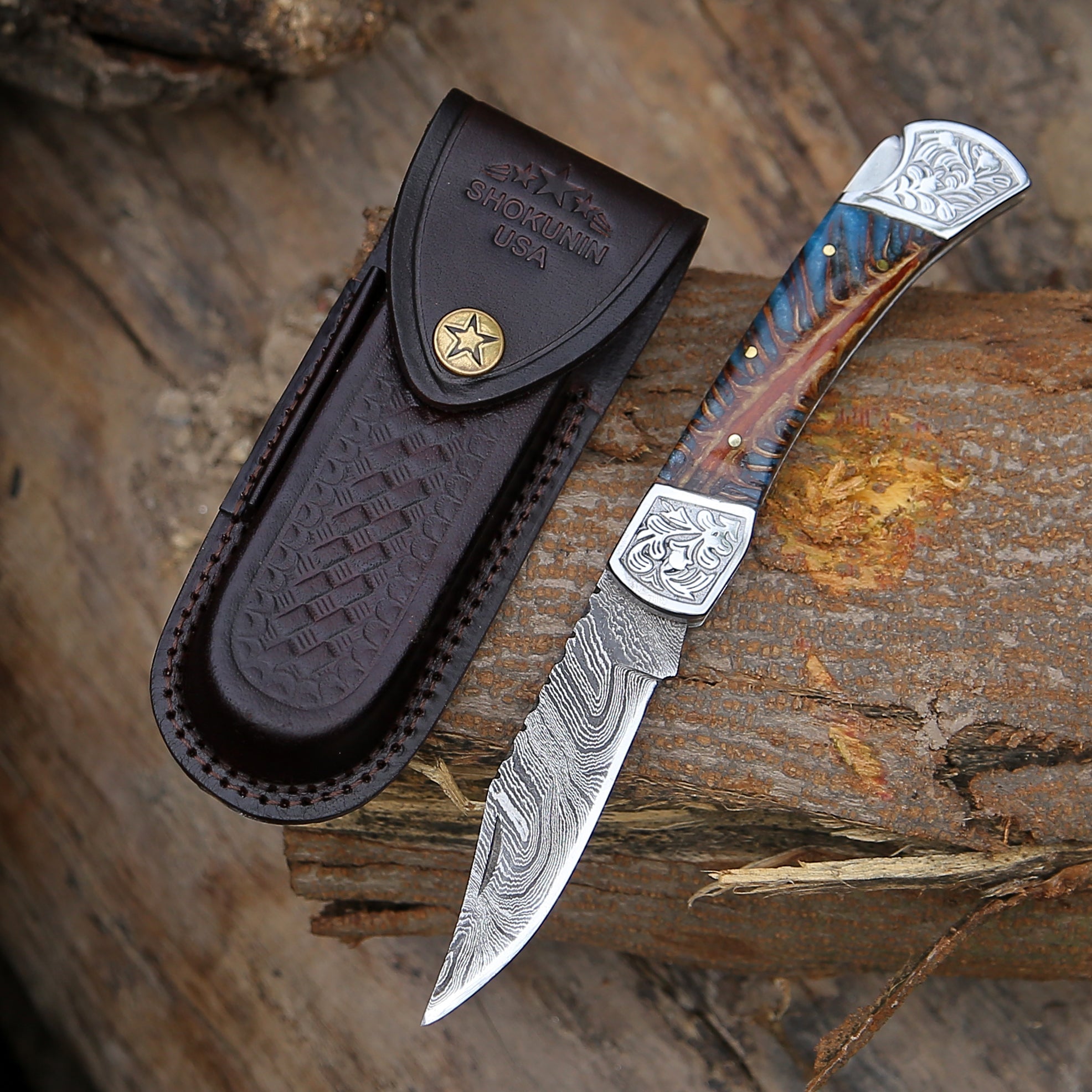Striker Custom Folding Knife with Pine Cone Handle – RackUp+Go