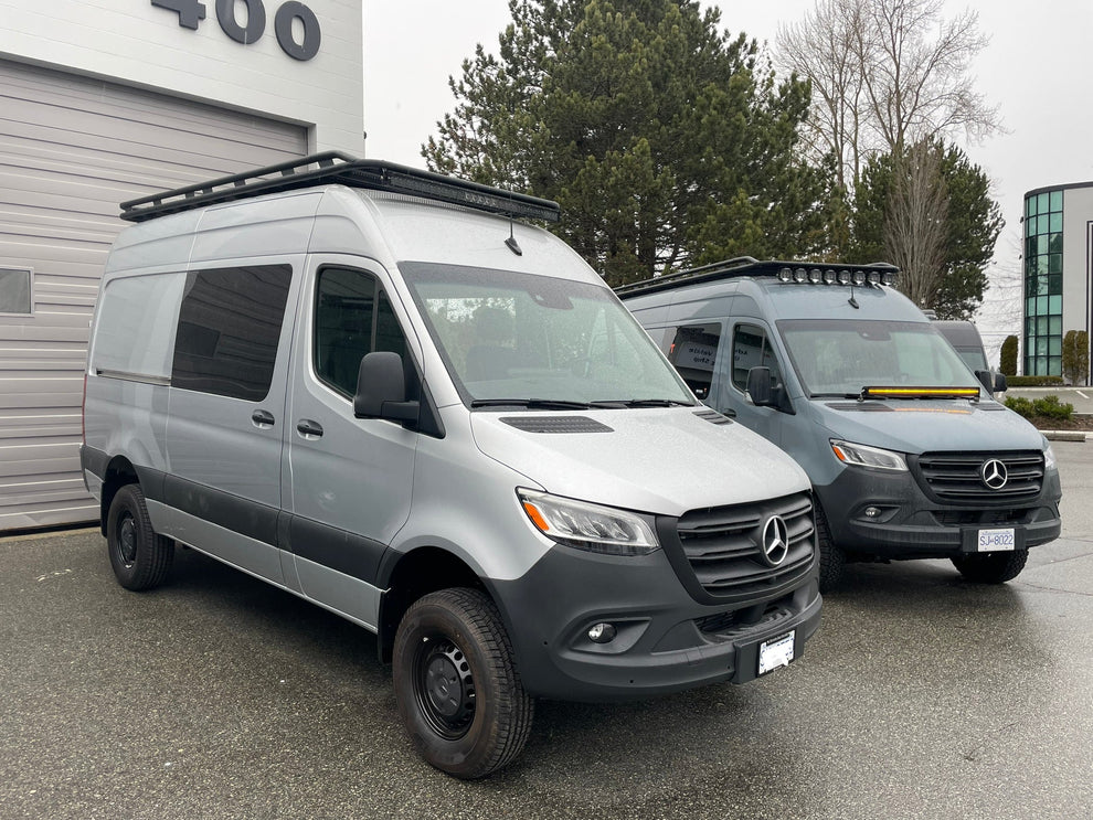 Aluminum Roof Rack For Mercedes Sprinter With Perforated Deck – RackUp+Go