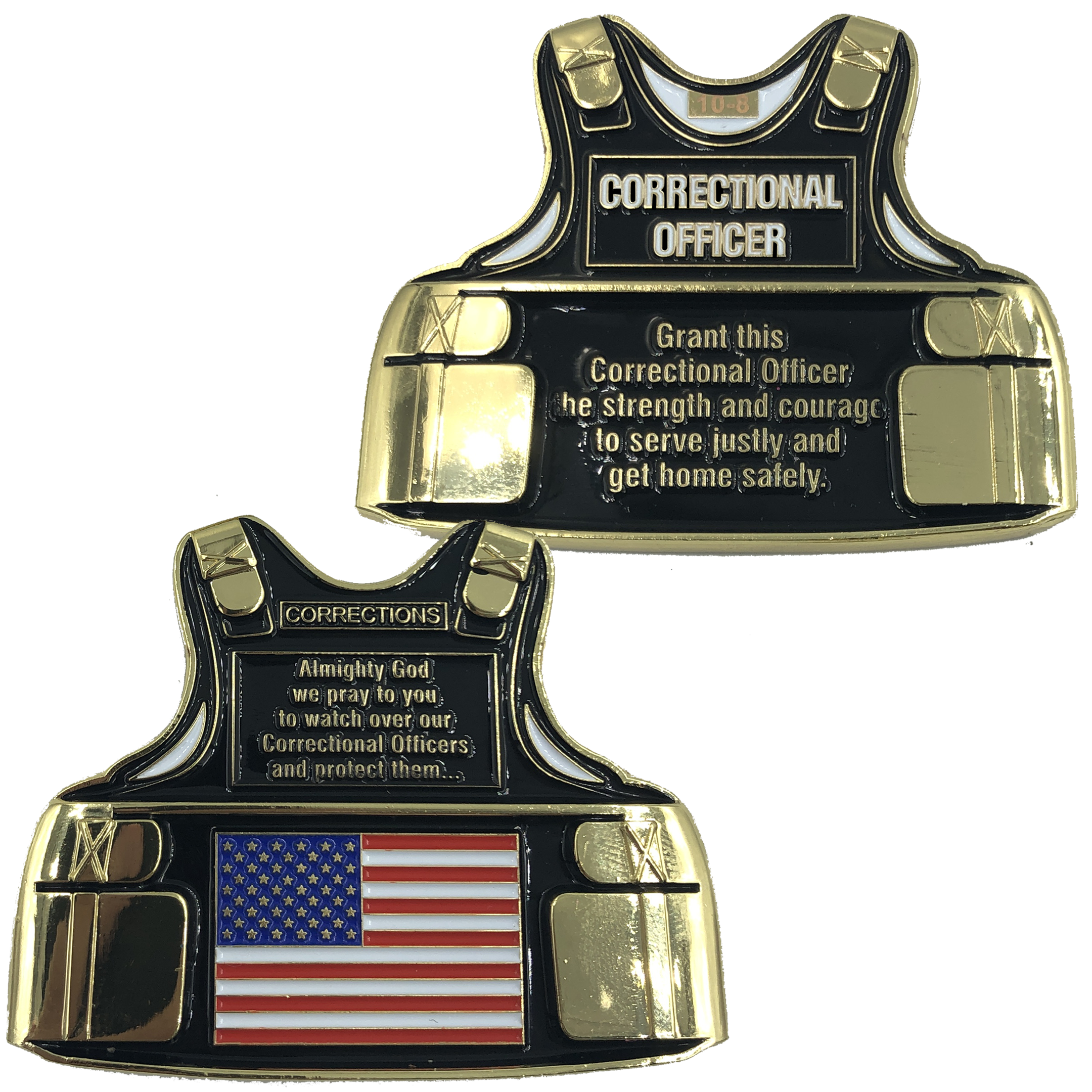 EL10-009 Correctional Officer Thin Gray Line Prayer Challenge Coin CO ...