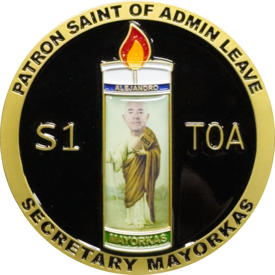 EL10-014 New Version 2 Huge Secretary Mayorkas Patron Saint of Admin L ...