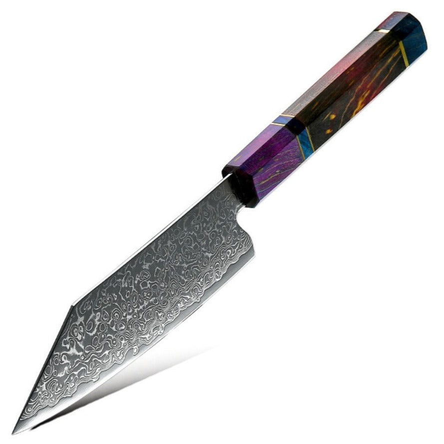 KODACHI VG10 Damascus Bunka Knife with Rosewood Burl Handle – RackUp+Go